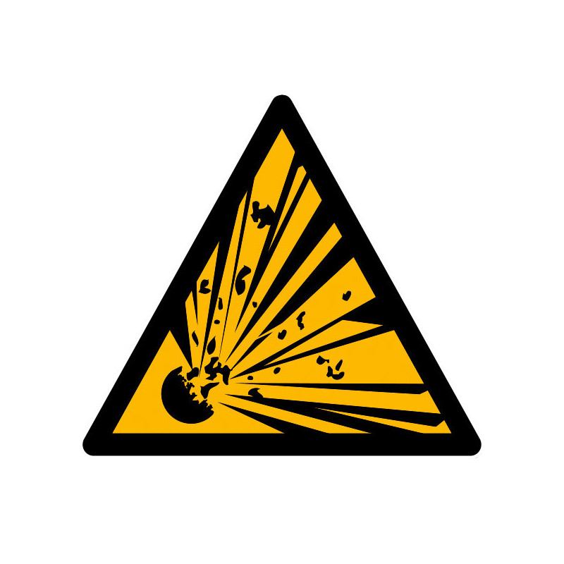 Pictogramme danger produit explosif conforme ISO 7010.